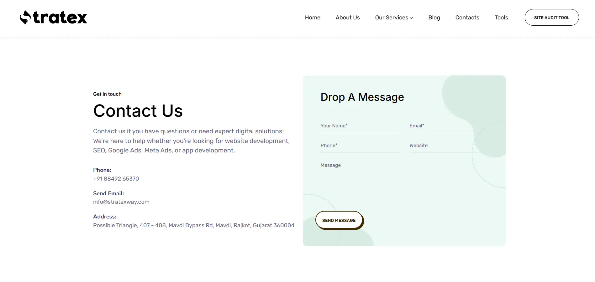 Contact Us | Get in Touch for Digital Solutions | Stratex